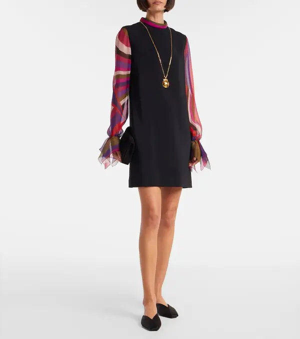 Emilio Pucci Iride Cady Minidress - Black