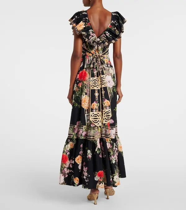 Camilla Adorned In Alexandria Cotton Maxi Dress - Black