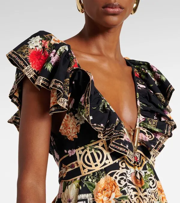Camilla Adorned In Alexandria Cotton Maxi Dress - Black