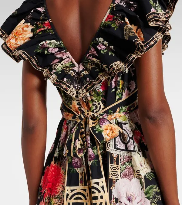 Camilla Adorned In Alexandria Cotton Maxi Dress - Black