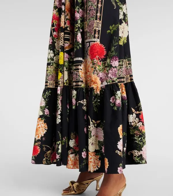 Camilla Adorned In Alexandria Cotton Maxi Dress - Black