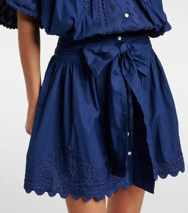 JULIET DUNN Embroidered Cotton Poplin Minidress