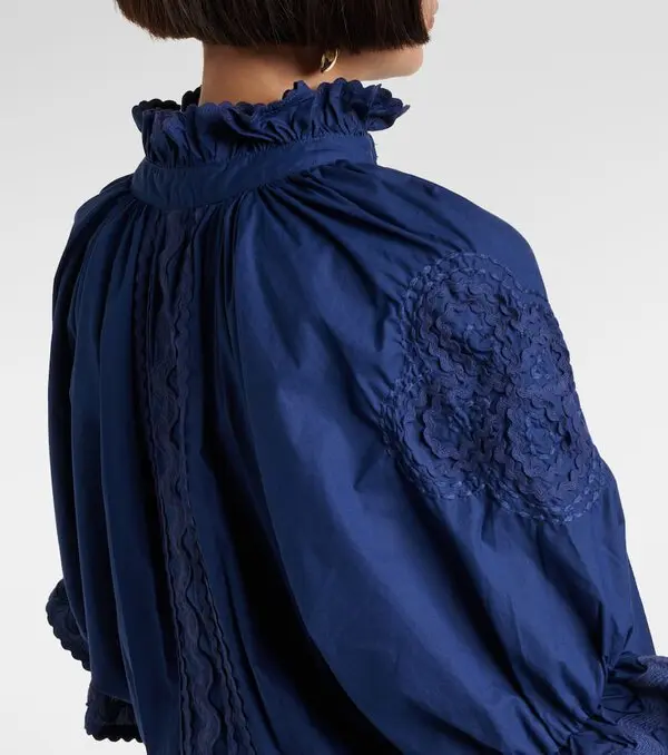 JULIET DUNN Embroidered Cotton Poplin Minidress