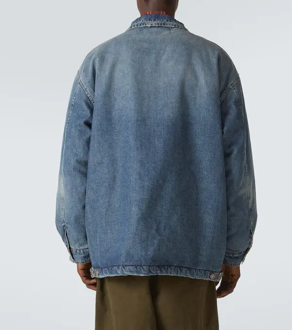 ERL Faux Shearling-lined Denim Jacket