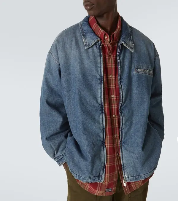 ERL Faux Shearling-lined Denim Jacket