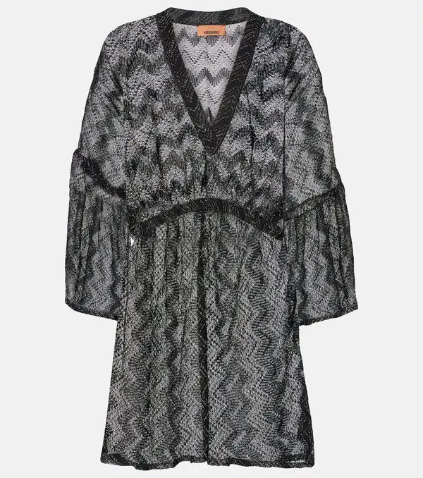 Missoni Zigzag Lamé Beach Dress - Black