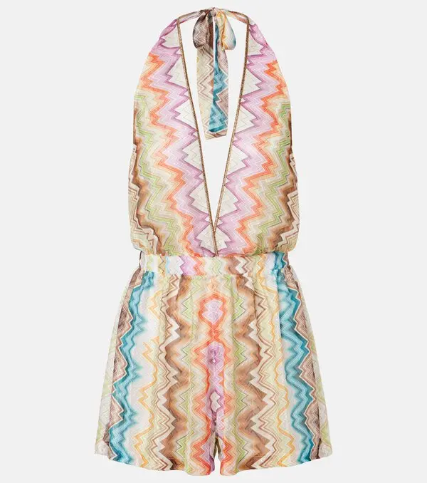 Missoni Zigzag Halterneck Romper - Multicoloured