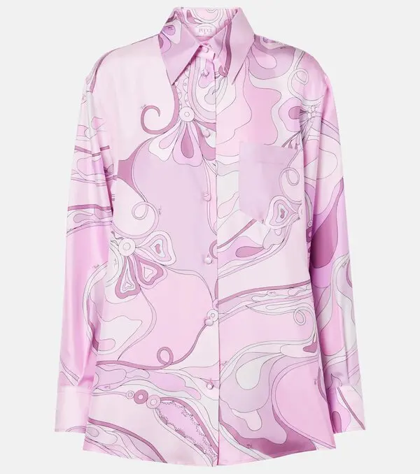 Emilio Pucci Orchidee Silk Twill Shirt