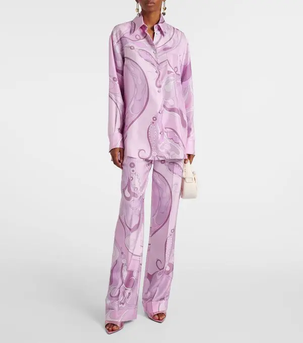 Emilio Pucci Orchidee Silk Twill Shirt