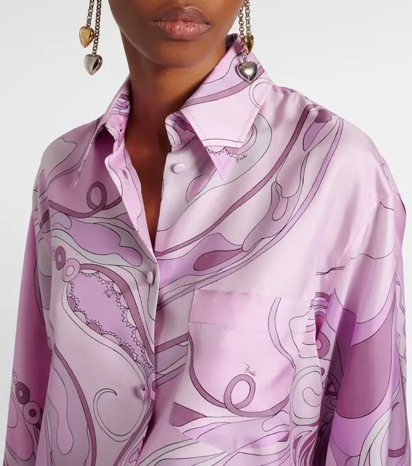 Emilio Pucci Orchidee Silk Twill Shirt