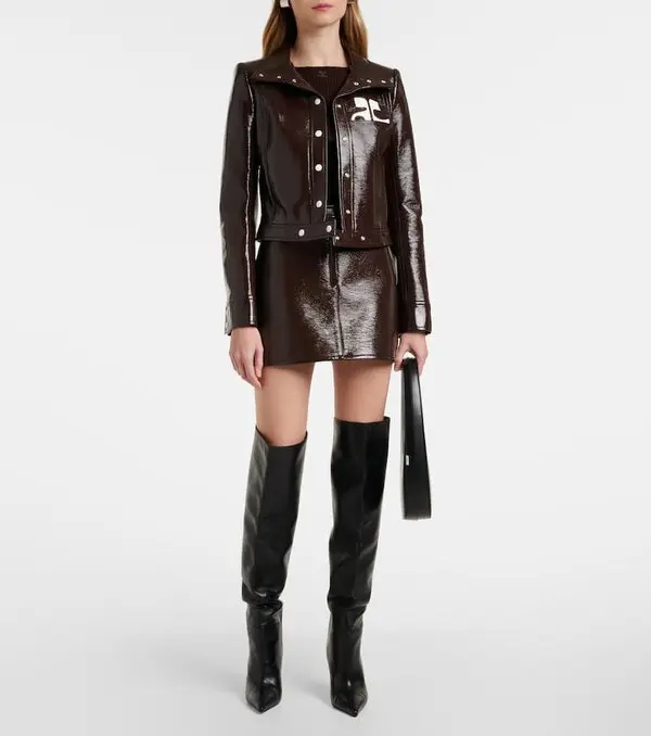 COURREGES Re-edition Vinyl Jacket - Brown
