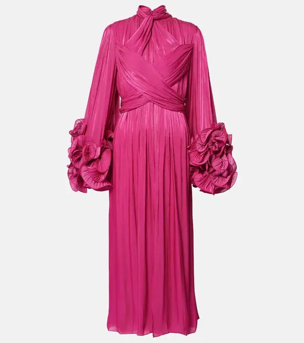 Costarellos Ruffled Midi Dress
