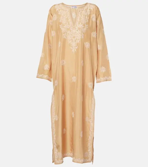 JULIET DUNN Embroidered Silk Kaftan