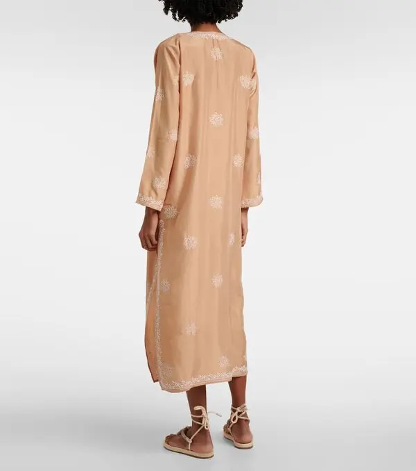 JULIET DUNN Embroidered Silk Kaftan