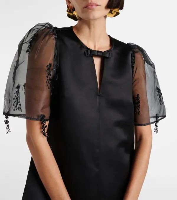 GANNI Embroidered Organza Minidress