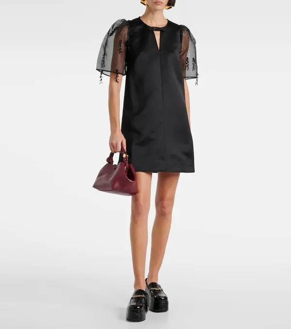 GANNI Embroidered Organza Minidress