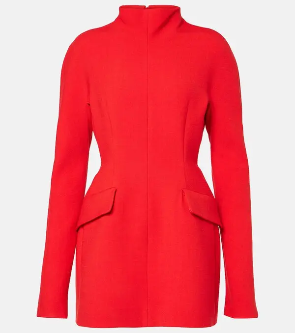Sportmax Terfrite Wool-blend Gabardine Minidress - Red