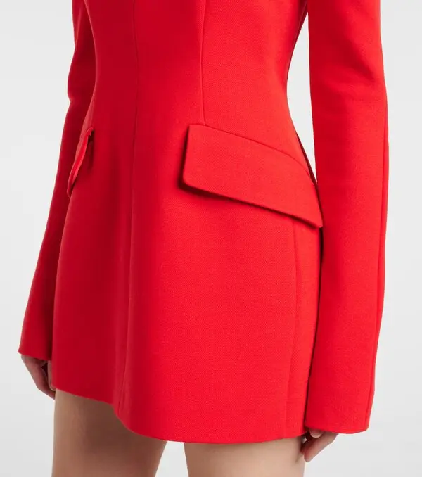 Sportmax Terfrite Wool-blend Gabardine Minidress - Red