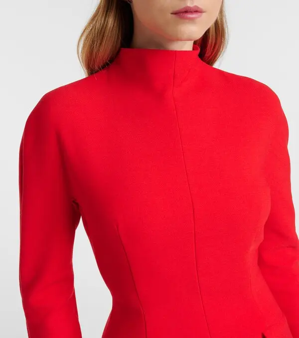 Sportmax Terfrite Wool-blend Gabardine Minidress - Red