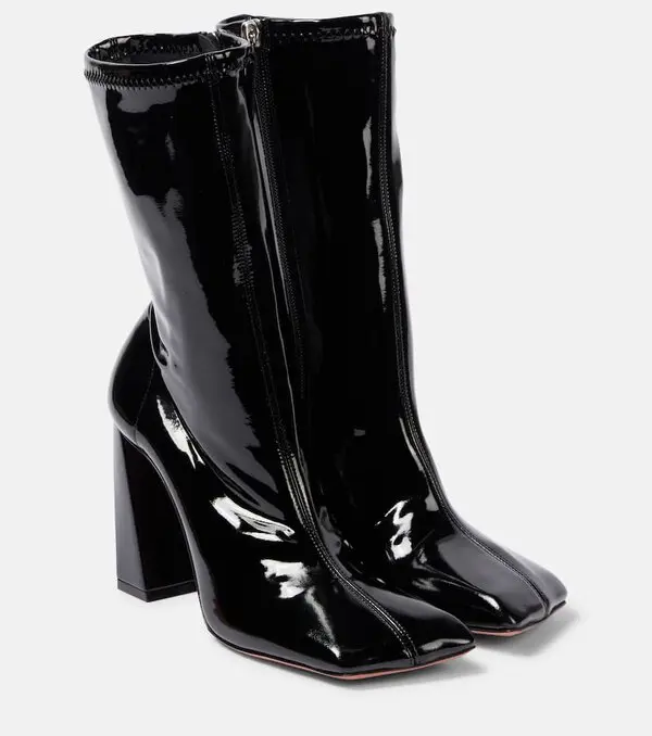 Amina Muaddi Marine 95 Latex Ankle Boots