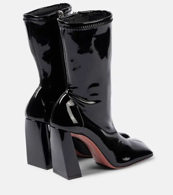Amina Muaddi Marine 95 Latex Ankle Boots