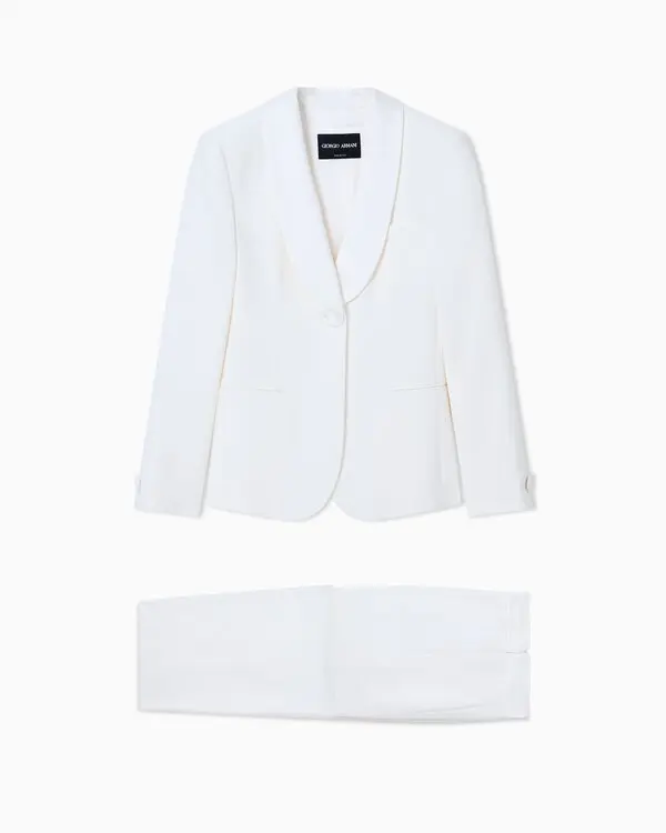 Giorgio Armani Pure Silk Crêpe Tuxedo - White