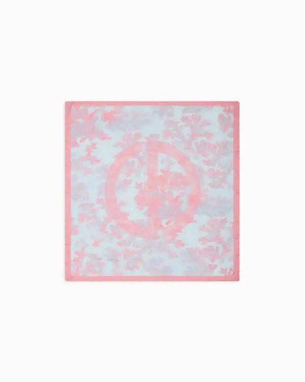 Giorgio Armani Printed Silk Foulard - Light Blue