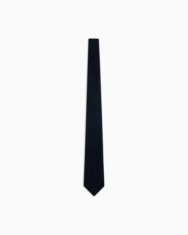 Giorgio Armani Cupro Velvet Tie - Navy_blue