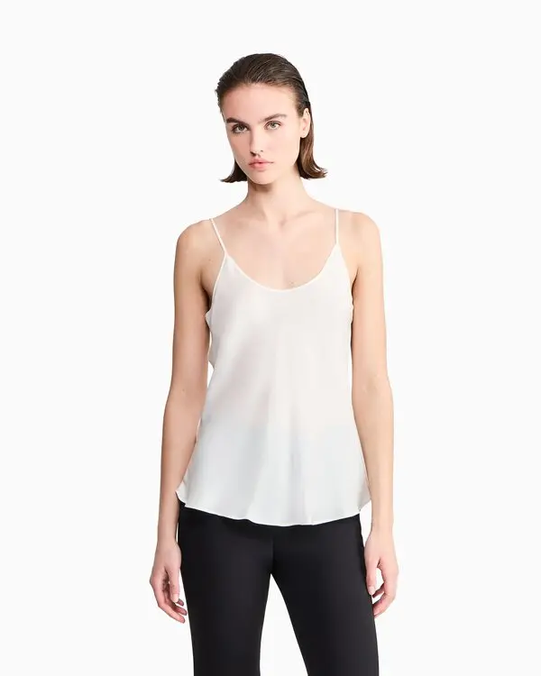 Giorgio Armani Silk Charmeuse Top - White