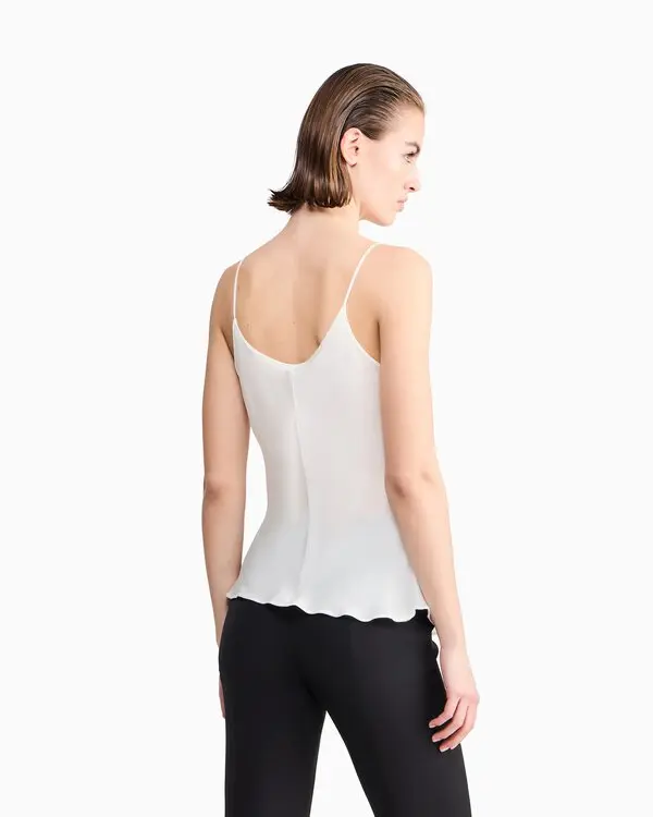 Giorgio Armani Silk Charmeuse Top - White