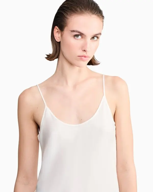 Giorgio Armani Silk Charmeuse Top - White