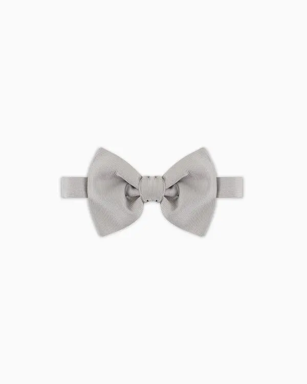 Giorgio Armani Pure Silk Knotted Bow Tie - Silver
