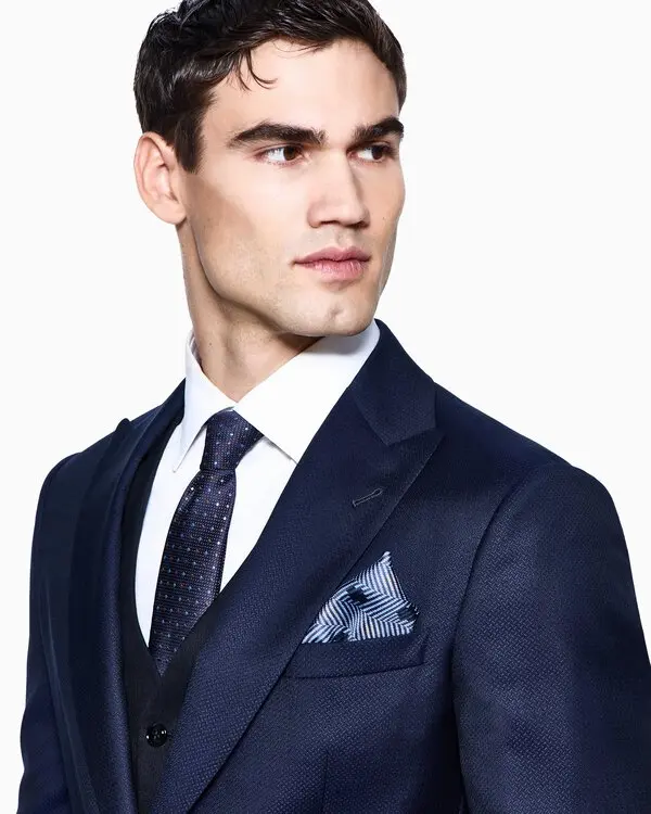 Giorgio Armani Silk Pocket Square - Light Blue