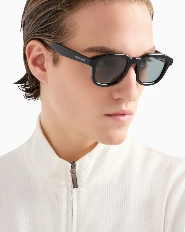 Giorgio Armani Round Frame Sunglasses - Black