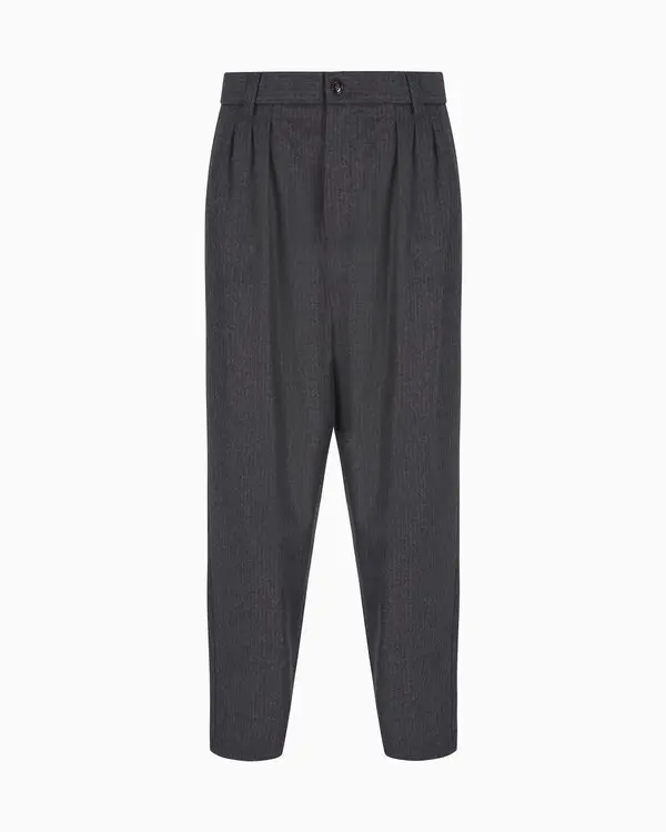 Giorgio Armani Virgin Wool And Cashmere Pinstripe Trousers
