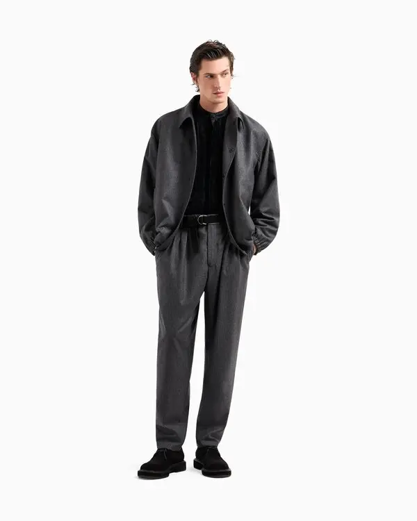 Giorgio Armani Virgin Wool And Cashmere Pinstripe Trousers