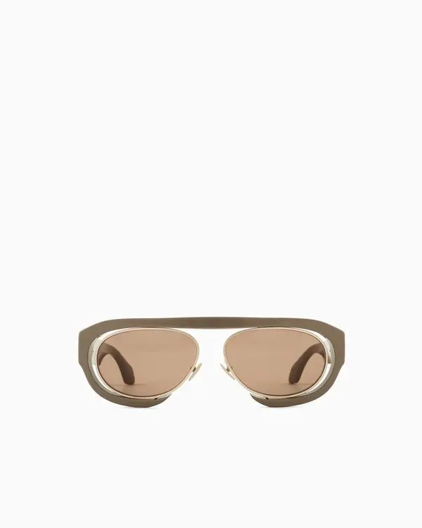 Giorgio Armani Oval Sunglasses - Beige