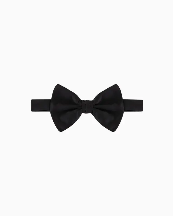 Giorgio Armani Pure Silk Knotted Bow Tie - Black