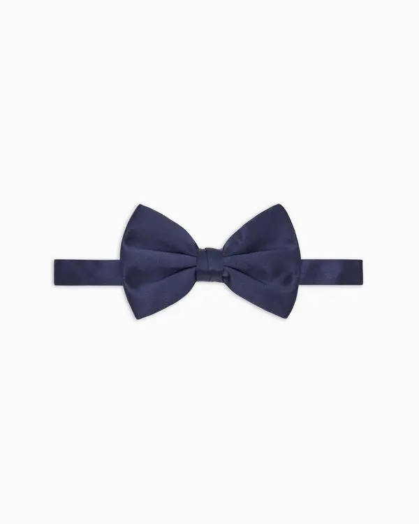 Giorgio Armani Pure Silk Knotted Bow Tie - Blue