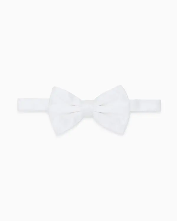 Giorgio Armani Pure Silk Knotted Bow Tie - White
