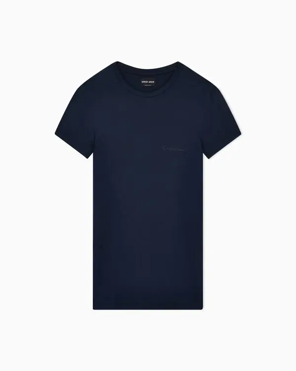 Giorgio Armani Stretch Jersey Loungewear T-shirt - Blue