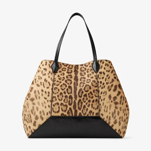 JIMMY CHOO Diamond Large Leopard Print Tote Bag
