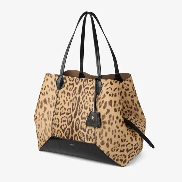 JIMMY CHOO Diamond Large Leopard Print Tote Bag