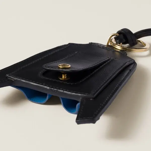 Miu Miu Leather Keychain Trick - Periwinkle Blue