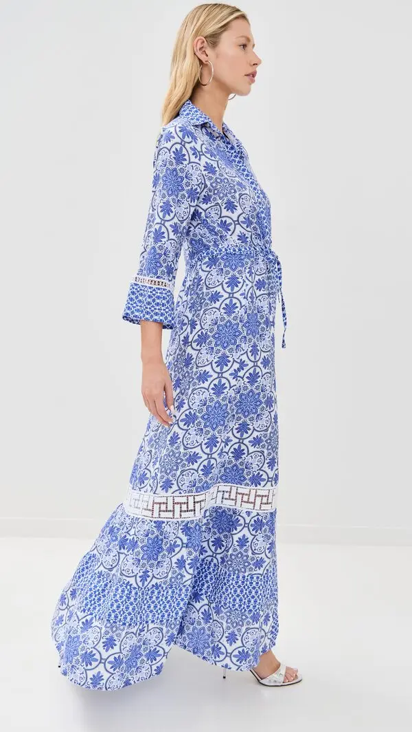 Temptation Positano Lete Linen Dress In Summer Blue - 60% Off | Editorialist