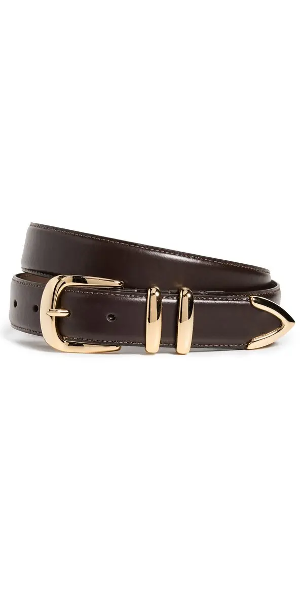 FAVORITE DAUGHTER The Jordan Belt - Dk. Brown/gold