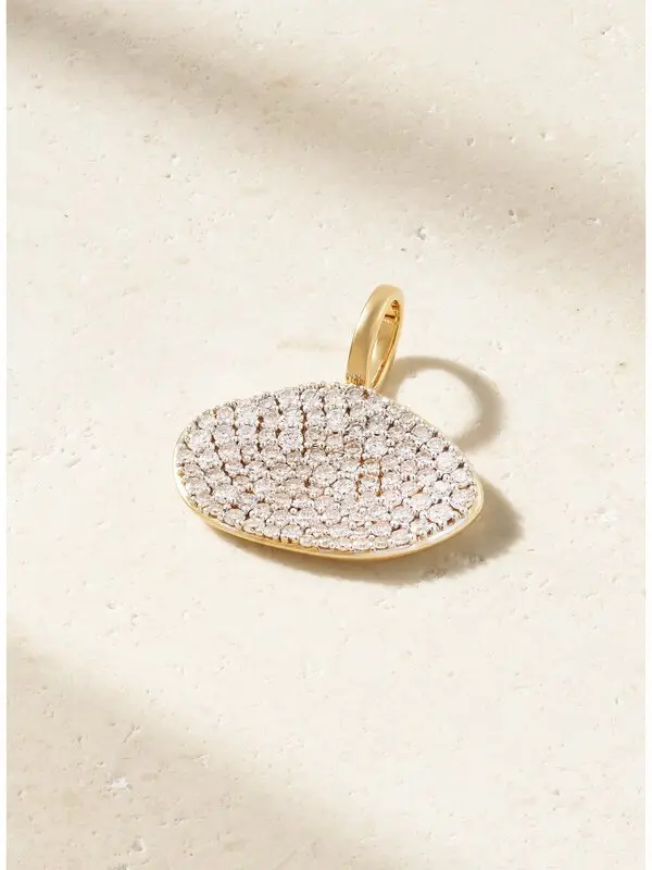 BY PARIAH Cluster 14-karat Recycled And Rhodium-plated Diamond Pendant - Gold