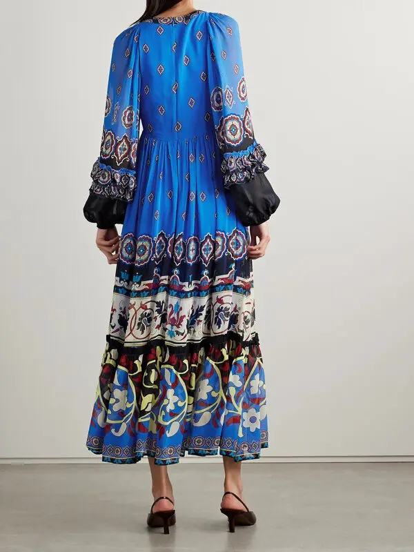 Farm Rio Ainika Printed Georgette Maxi Dress