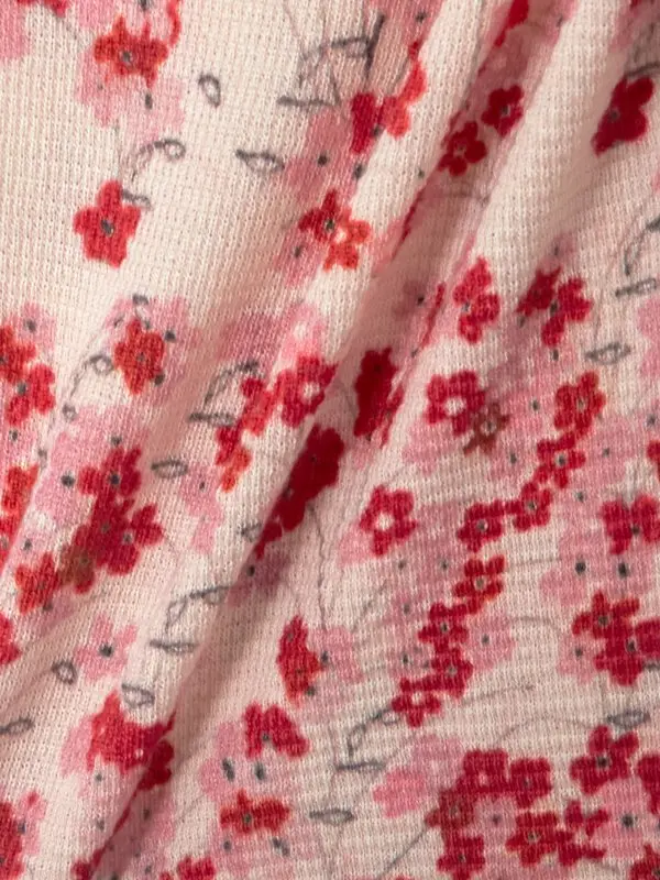Bernadette Luke Waffle-knit Floral-print Silk-blend Top