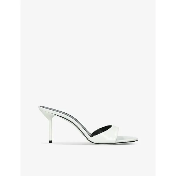 Paris Texas Lidia 70 Leather Heeled Mules - White